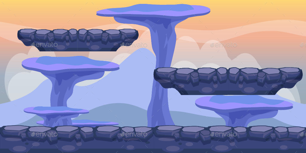 10 Platformer Game Backgrounds Set 02, Game Assets | GraphicRiver